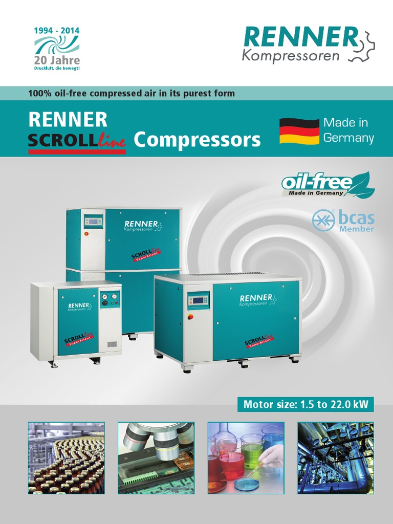 RENNER Oil-Free Compressors Overview | PDF | Clothes Dryer | Energy ...