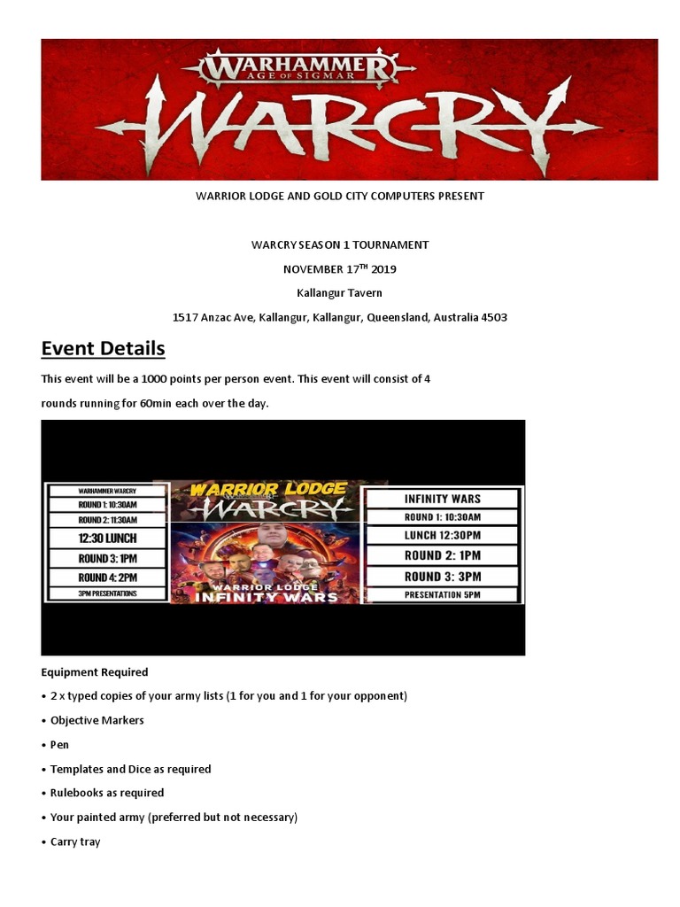 Warcry Season 1 Tournament | Download Free PDF | Entertainment | Leisure Activities