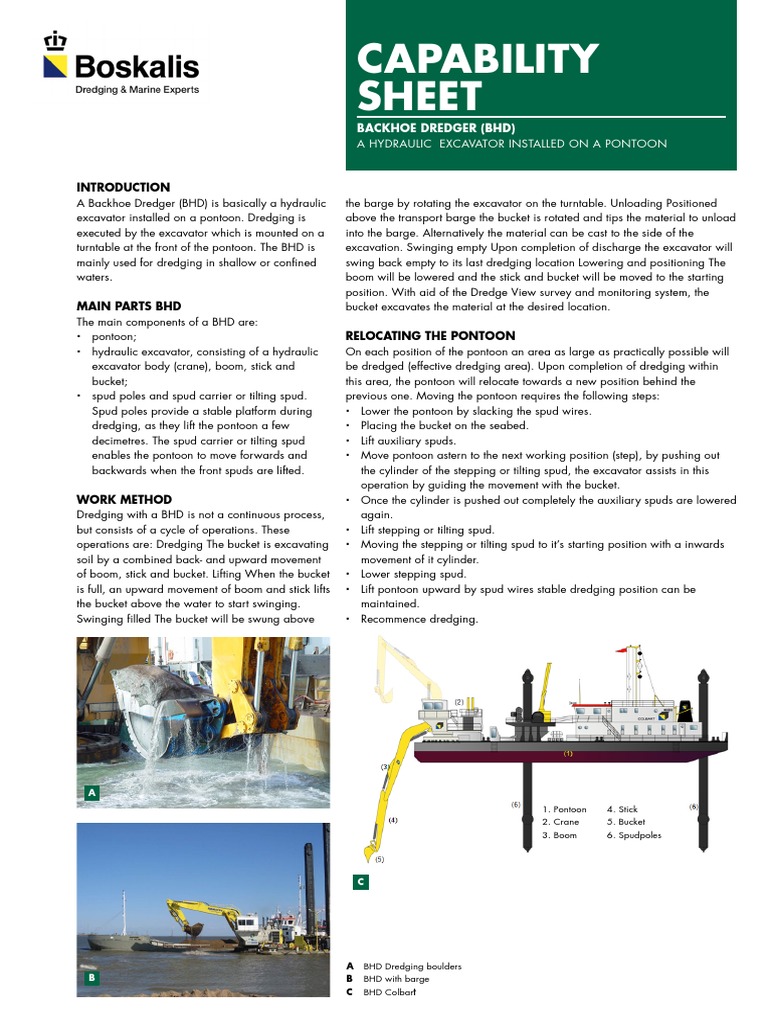 Backhoe Dredger - Capability Sheet 02 PDF | PDF | Dredging | Construction Equipment