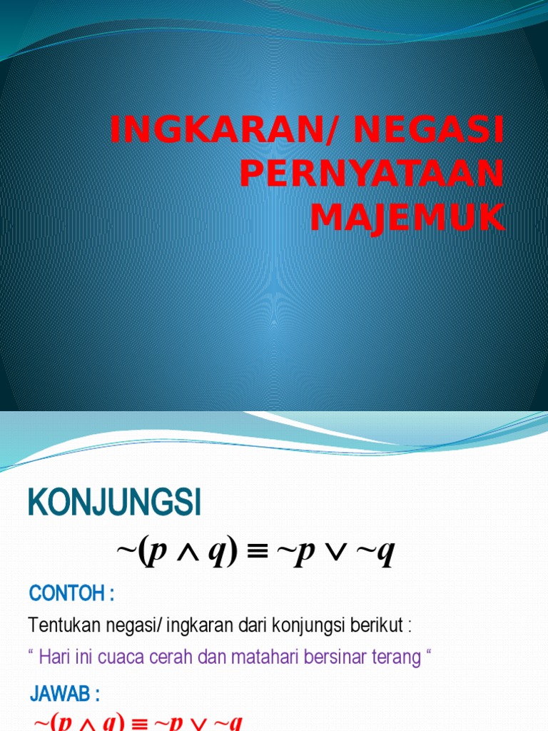 03 - Negasi Pernyataan Majemuk | PDF | Seni & Disiplin Bahasa