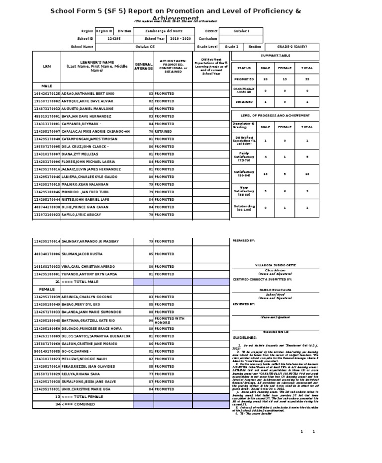 SF5 - 2019 - Grade 2 - GRADE-2 (DAISY) | PDF