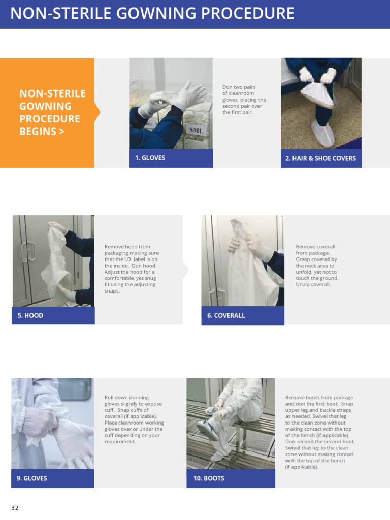 Non-Sterile Gowning and Degowning Guide | PDF | Fashion | Softlines ...
