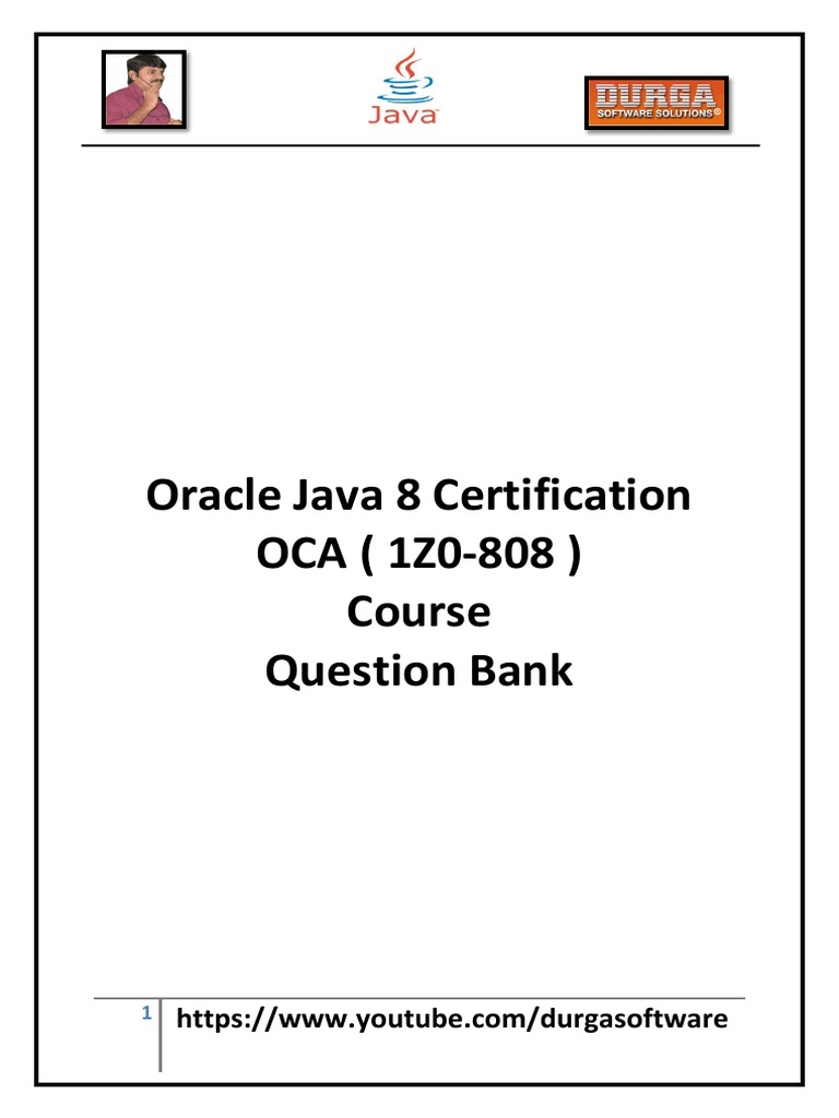 Oracle Java 8 Certification OCA 1Z0 808 Course Question Bank | PDF | Java Virtual Machine ...