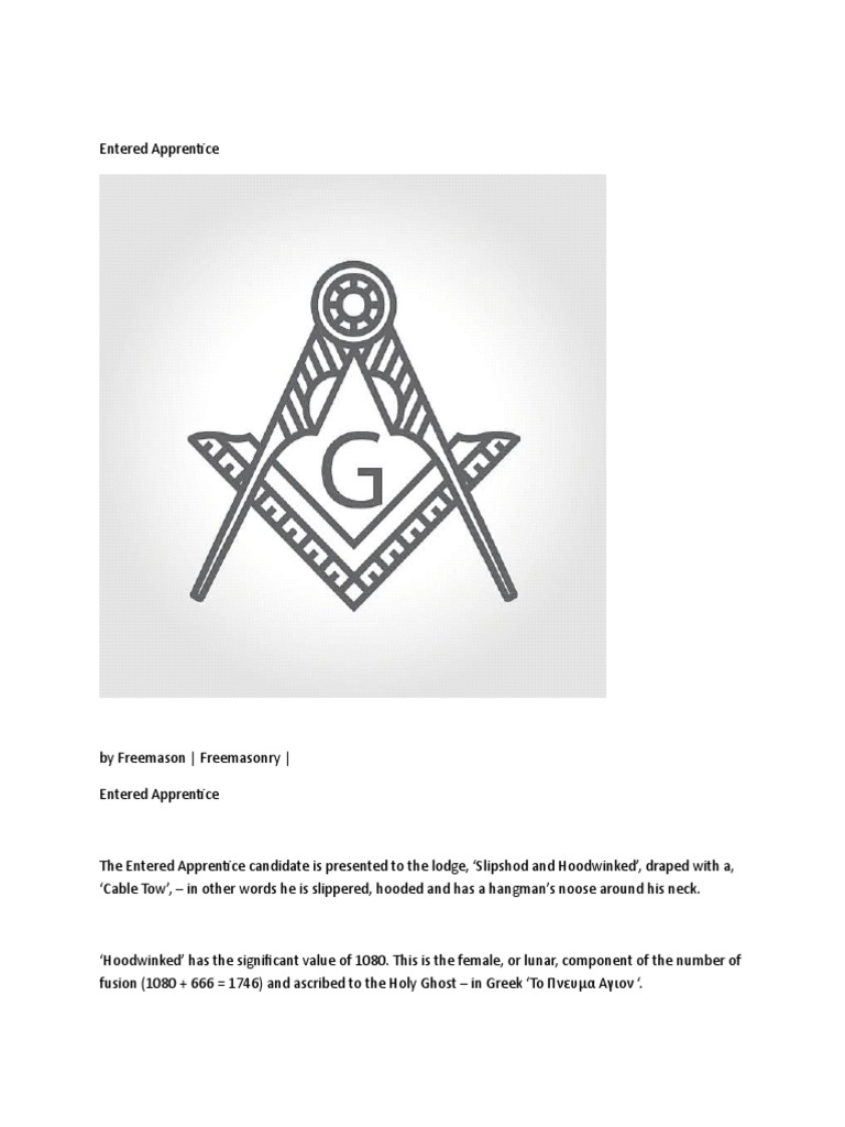 Entered Apprentice | PDF | Janus | Freemasonry