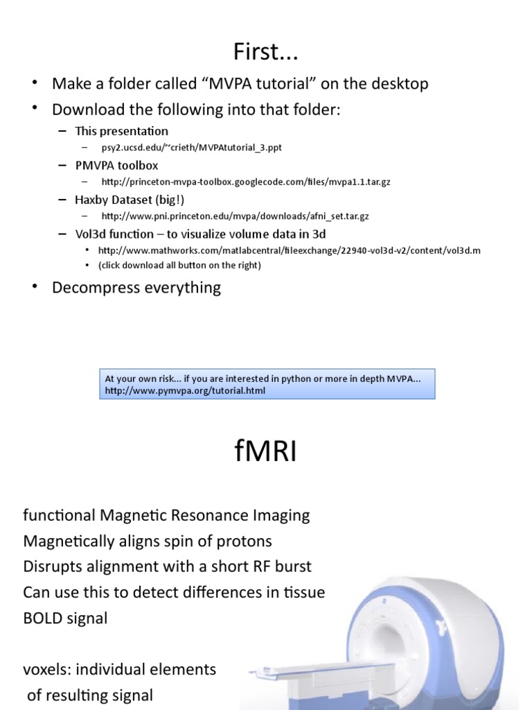 Cory Rieth Lecture MVPA | PDF | Functional Magnetic Resonance Imaging ...