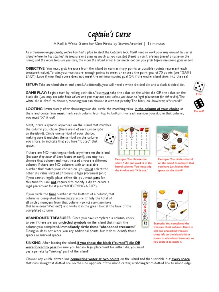 Captain's Curse Rules and Game Sheet | PDF | Leisure | Sports