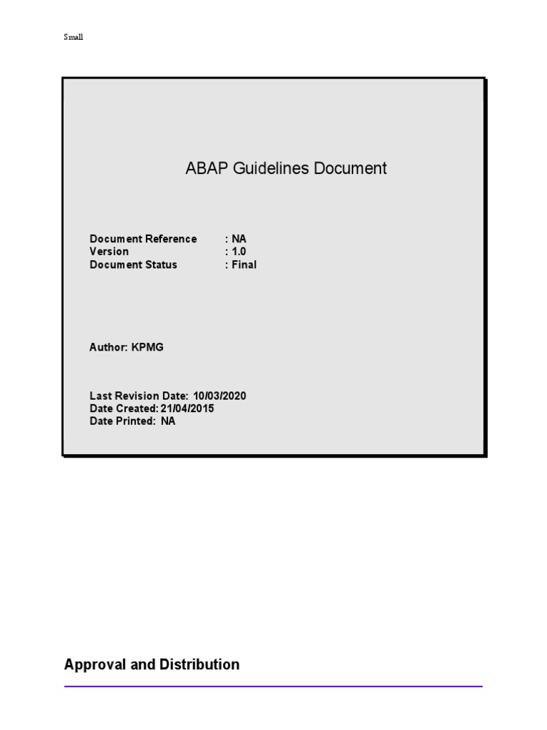 ABAP Guidelines | PDF | Method (Computer Programming) | Class (Computer Programming)