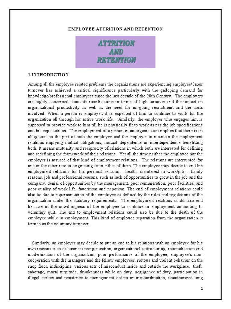 Employee Attrition and Retention | PDF | Turnover (Employment ...