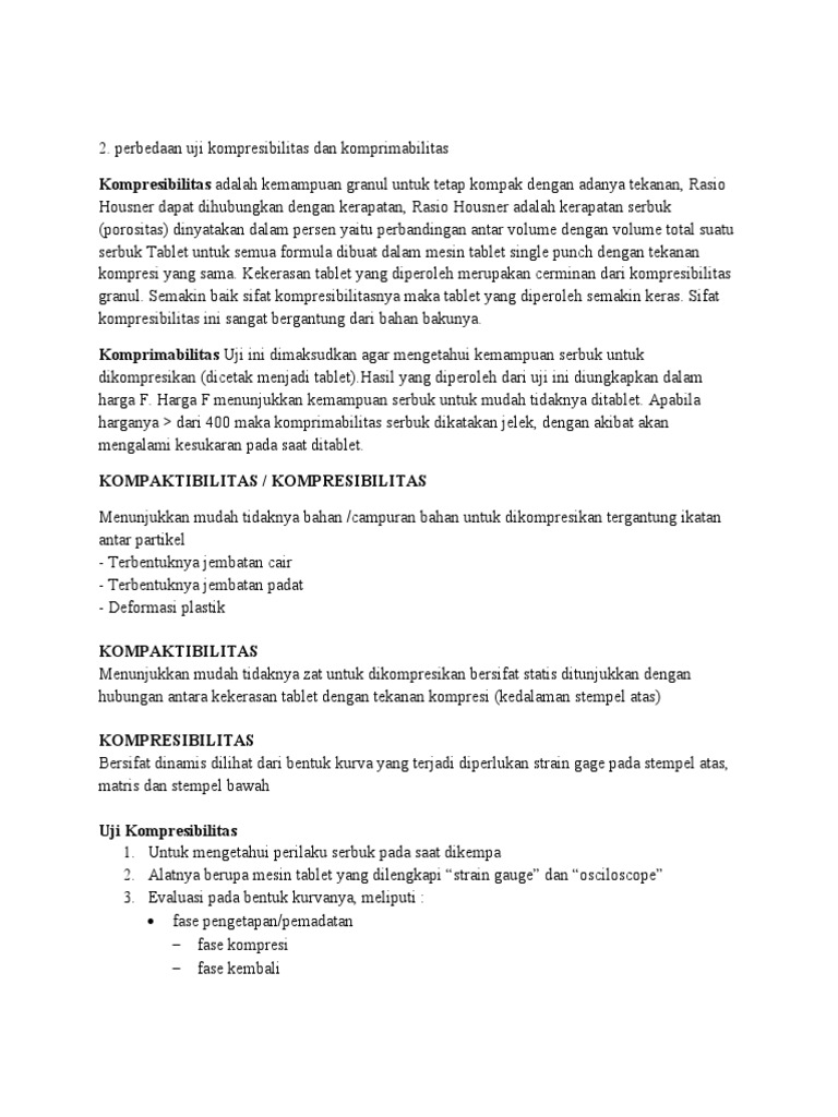 Perbedaan Kompresibilitas Dan Komprimabilitas | PDF