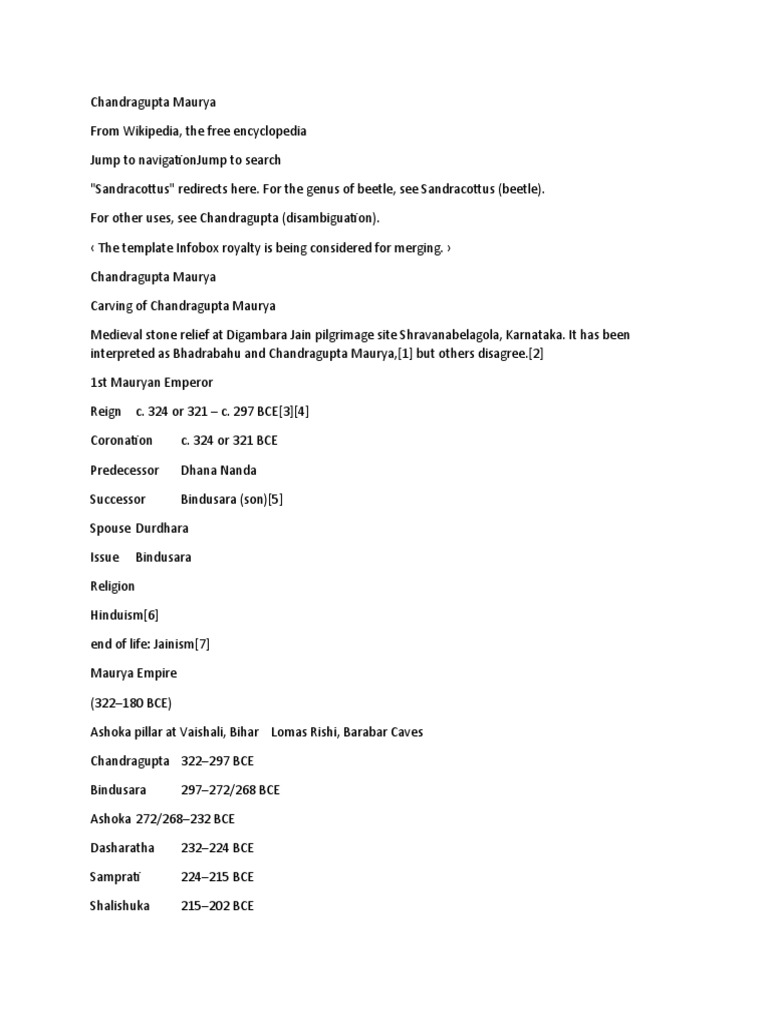 Chandragupta Maurya | PDF | Indian Religions | South Asia