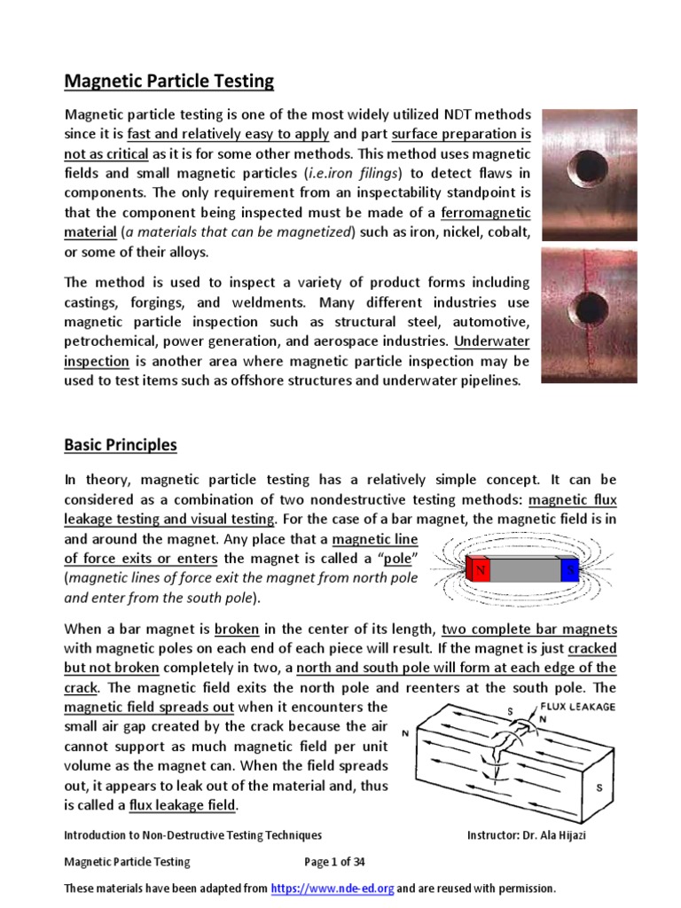 Magnetic Particle Testing Overview | PDF | Magnetic Field | Magnetism