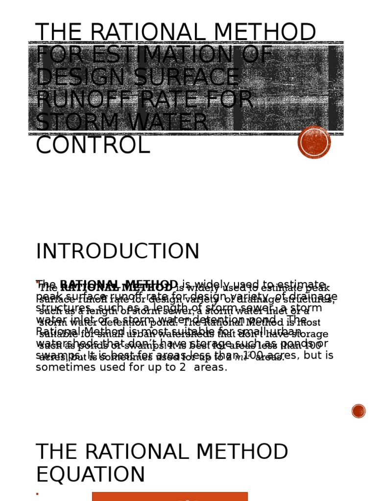 5.1 Rational Method | PDF | Surface Runoff | Drainage Basin