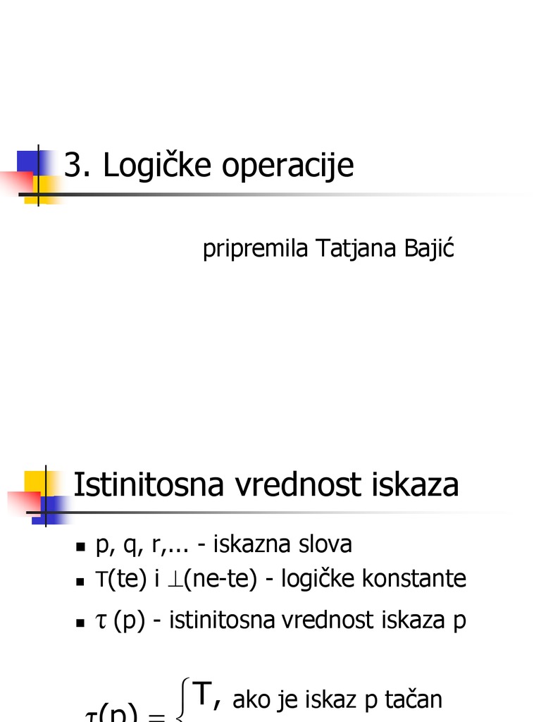 03 Logicke Operacije | PDF