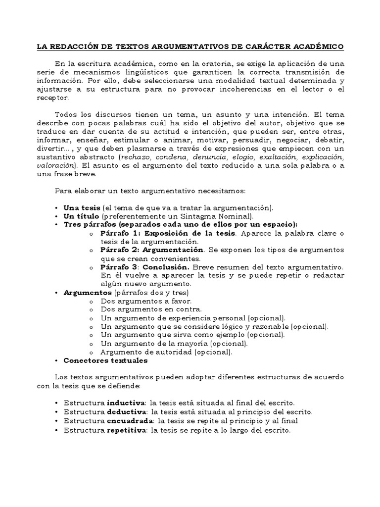 Cómo Elaborar Un Texto Argumentativo PDF | PDF | Argumento | Lógica