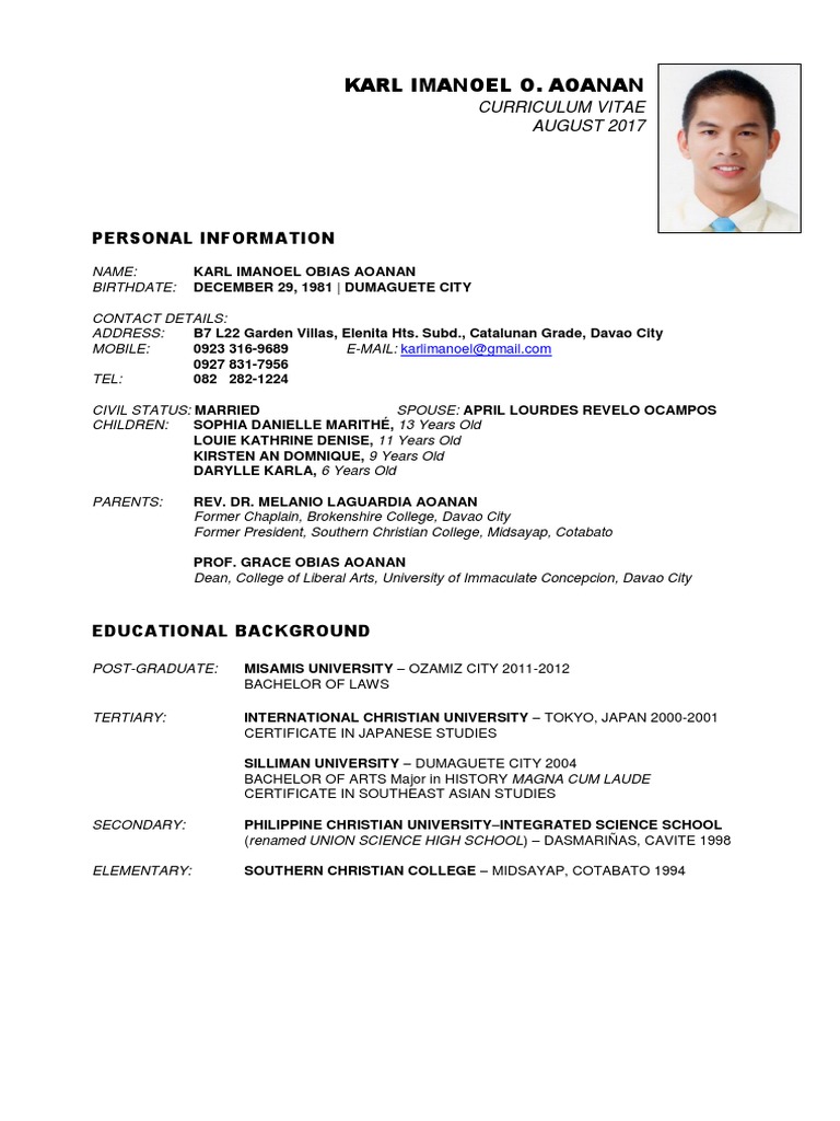 Aoanan CV 2018 | PDF