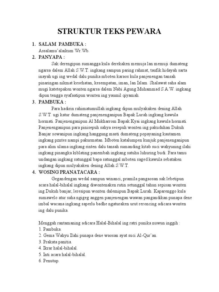 Struktur Teks Pewara | PDF