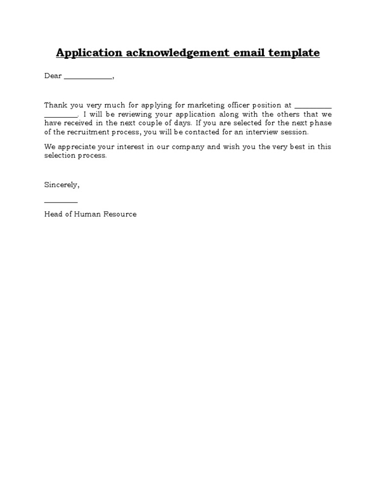 1 - Application-Acknowledgement-Email-Template | PDF