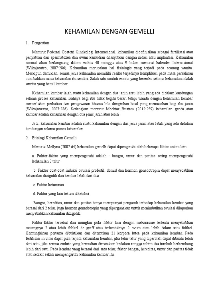 Kehamilan Dengan Gemelli | PDF