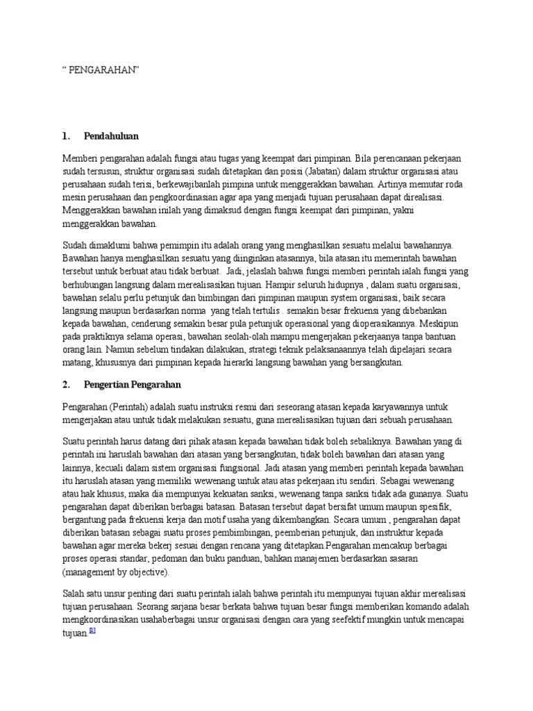 PENGARAHAN Contoh | PDF | Bisnis | Pengembangan Diri