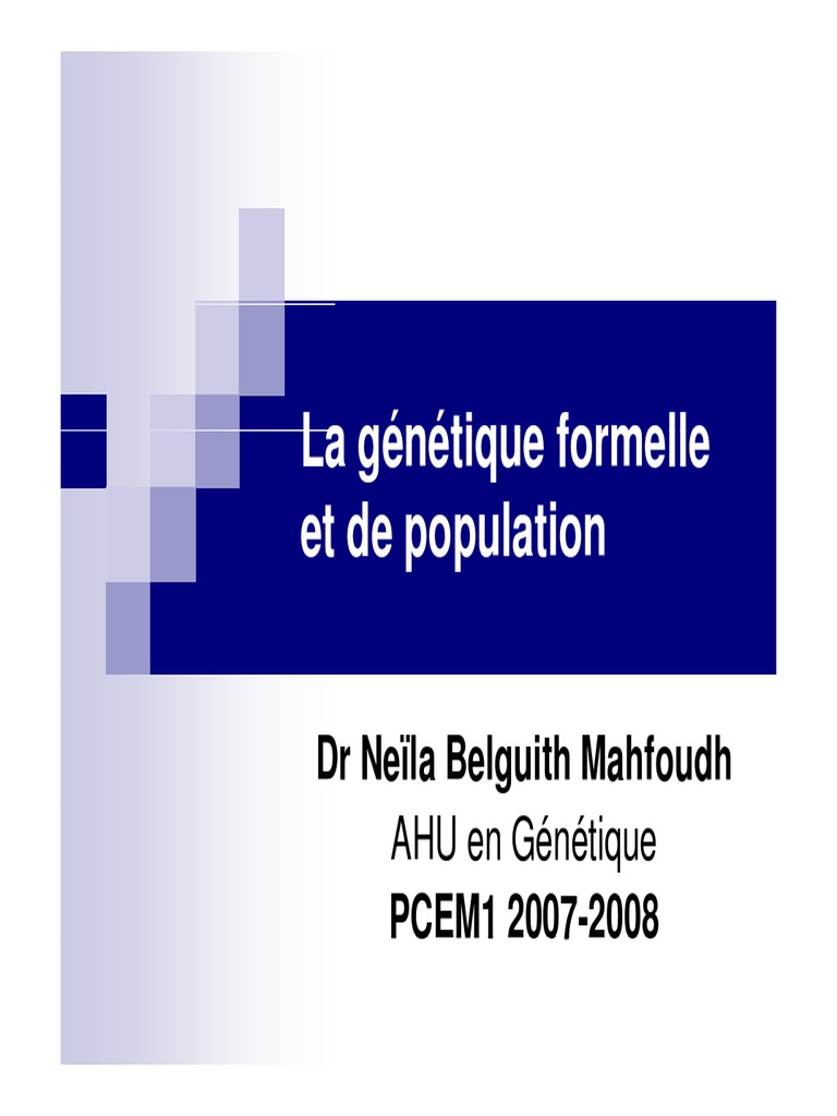 Génétique Formelle | PDF | Hérédité | Allèle