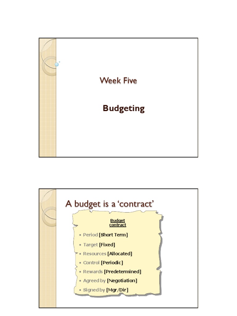 Budgeting as a Strategic Contract | PDF | Strategic Planning ...