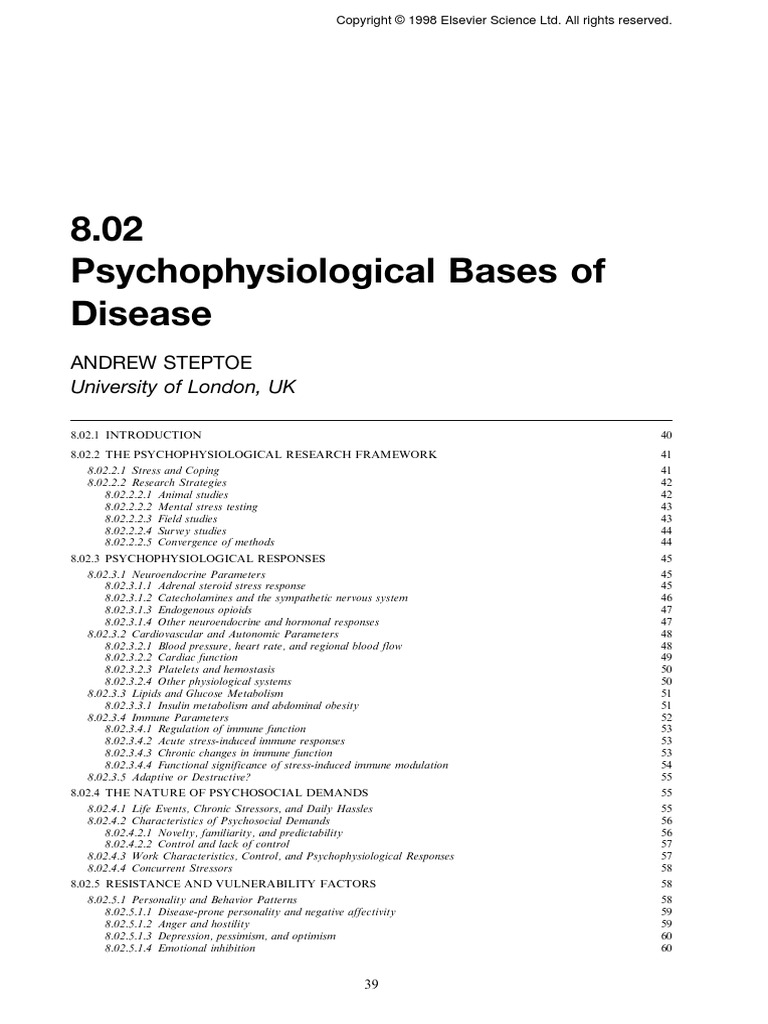 8.02 Psychophysiological Bases of Disease PDF | PDF | Hypothalamic ...