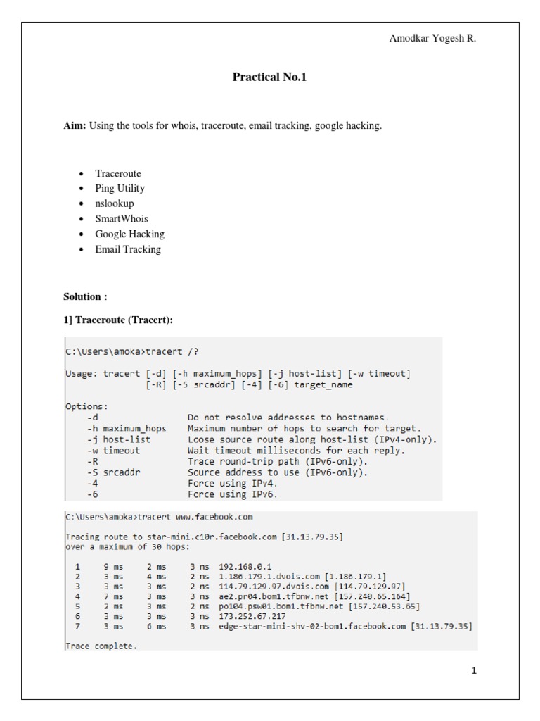Ethical Hacking Practicals | PDF | Port (Computer Networking) | Telecommunications