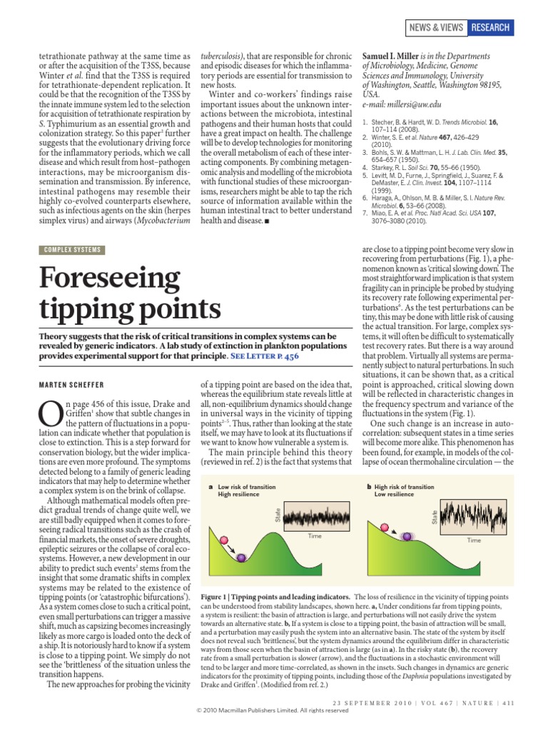 Foreseeing Tipping Points | PDF | Molecules | Microbiota