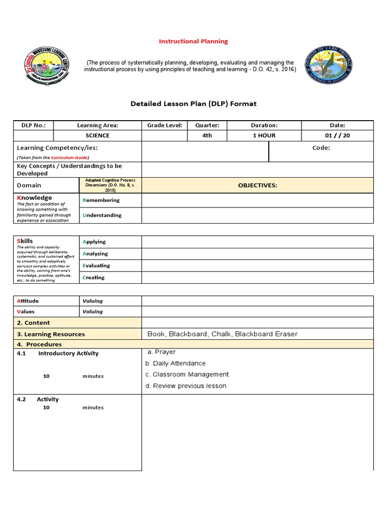 English DLP Format | PDF | Lesson Plan | Learning