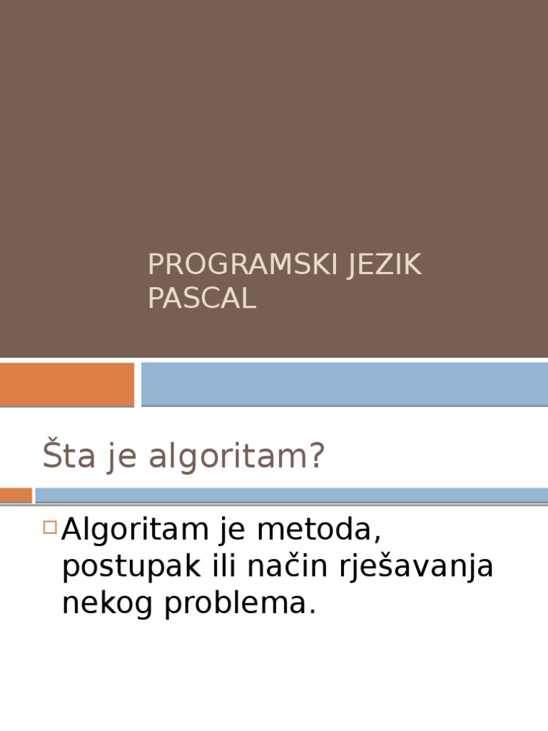 Programski Jezik Pascal Prezentacija | PDF