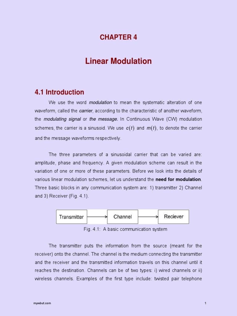Linear Modulation Communication Engineering Pdf Modulation Transmission Medium
