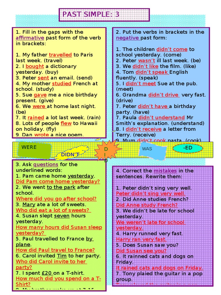 Past Simple | PDF | Linguistic Morphology | Linguistic Typology