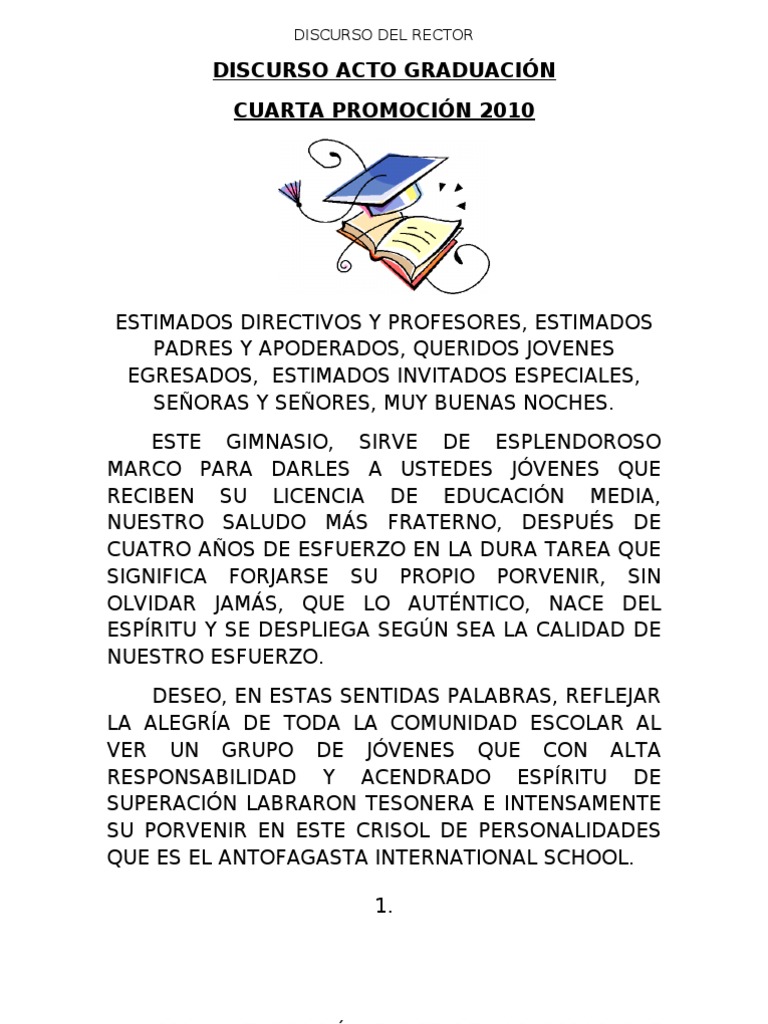 Discursos de graduación Discursos de graduación