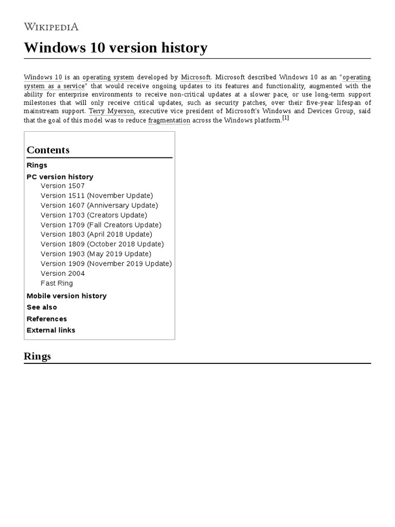 Windows 10 Version History | PDF | Windows 10 | Personal Computers