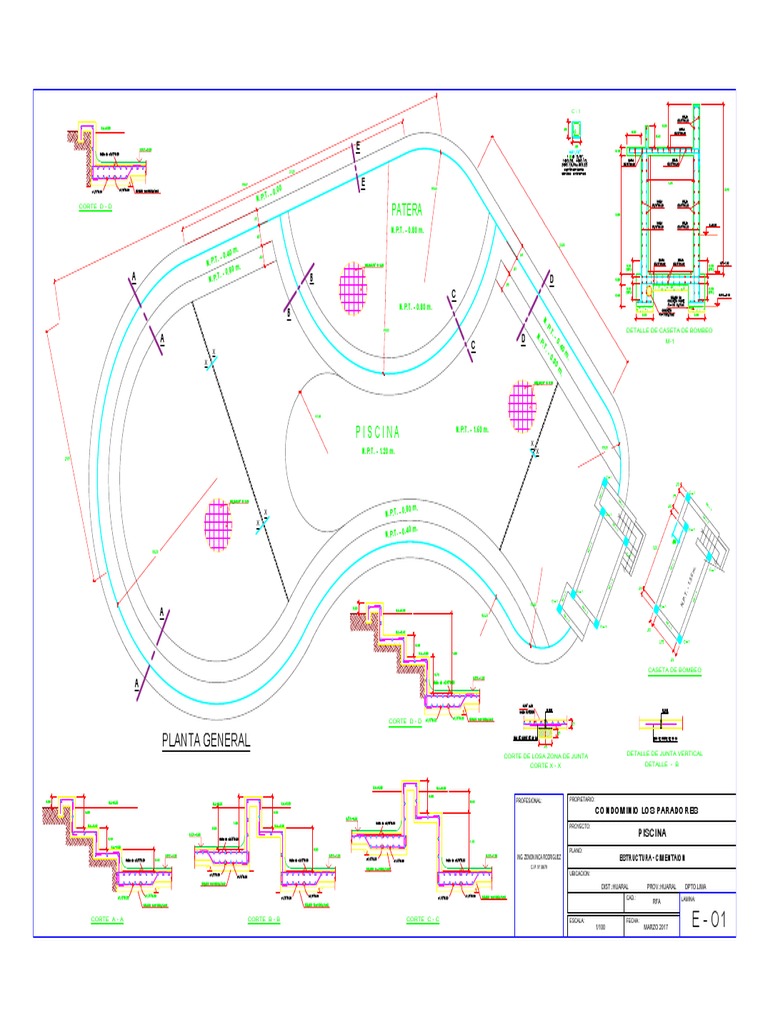 ESTRUCTURAS Piscina PARADORES-Model - PDF - PLANO 4 | PDF
