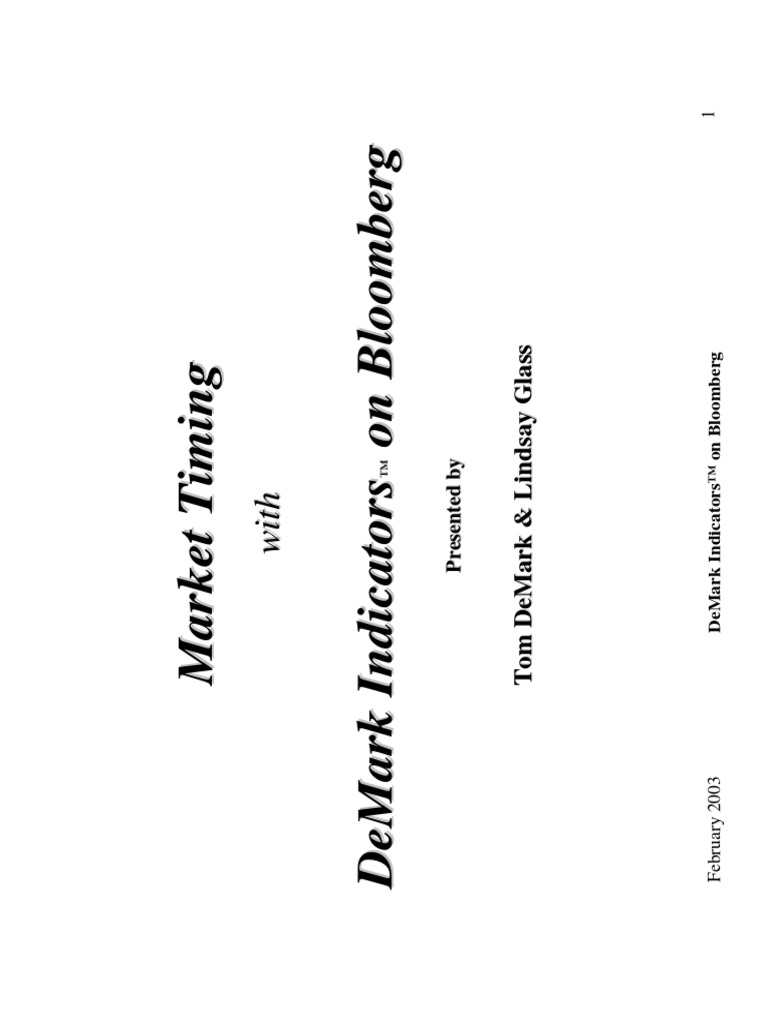 Tom Demark System | PDF | Vix | Day Trading