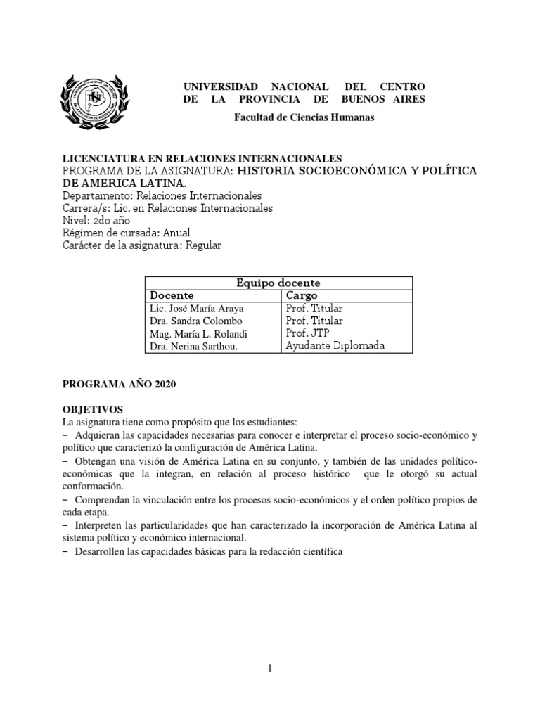 Programa 2020 HAL | PDF | America latina | México