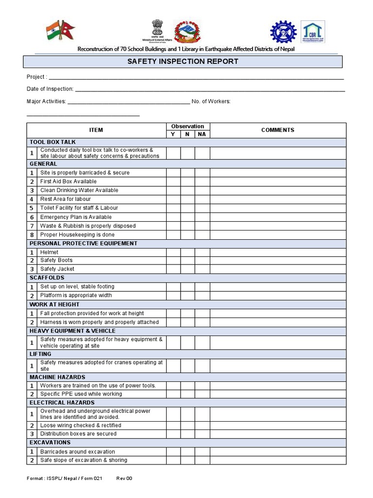 04 HSE Inspection Checklist | PDF | Personal Protective Equipment ...