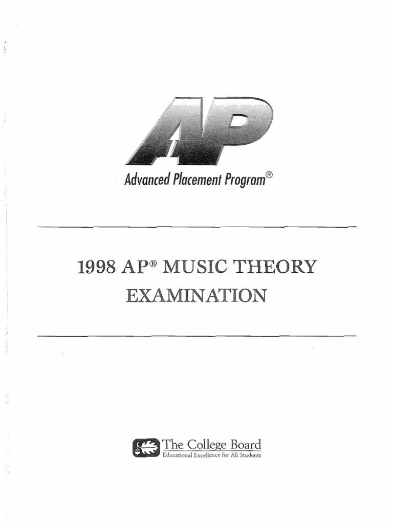 Music Theory Released Exam 1998 | PDF | Chord (Music) | Advanced Placement