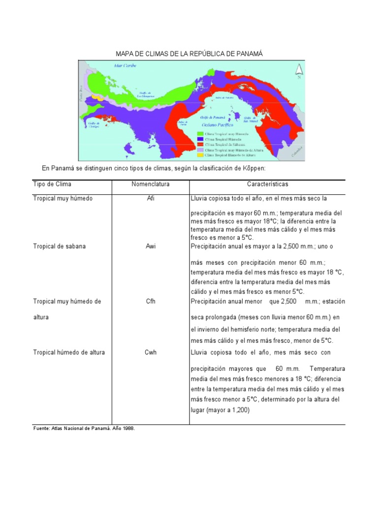 Climas de Panamá según Köppen | PDF