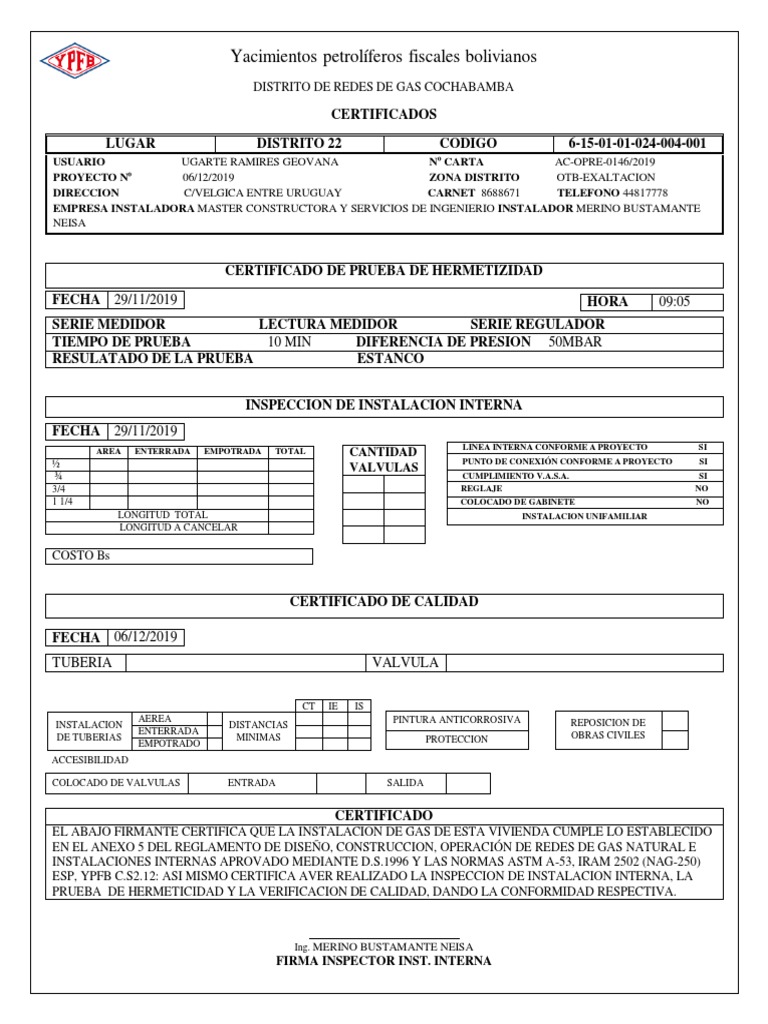 Certificados NEISA | PDF | Gas natural | Energía y recursos