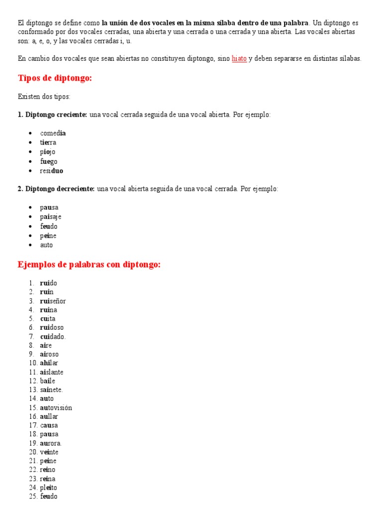 El Diptongo Se Define Como | PDF | Estudios de idiomas extranjeros