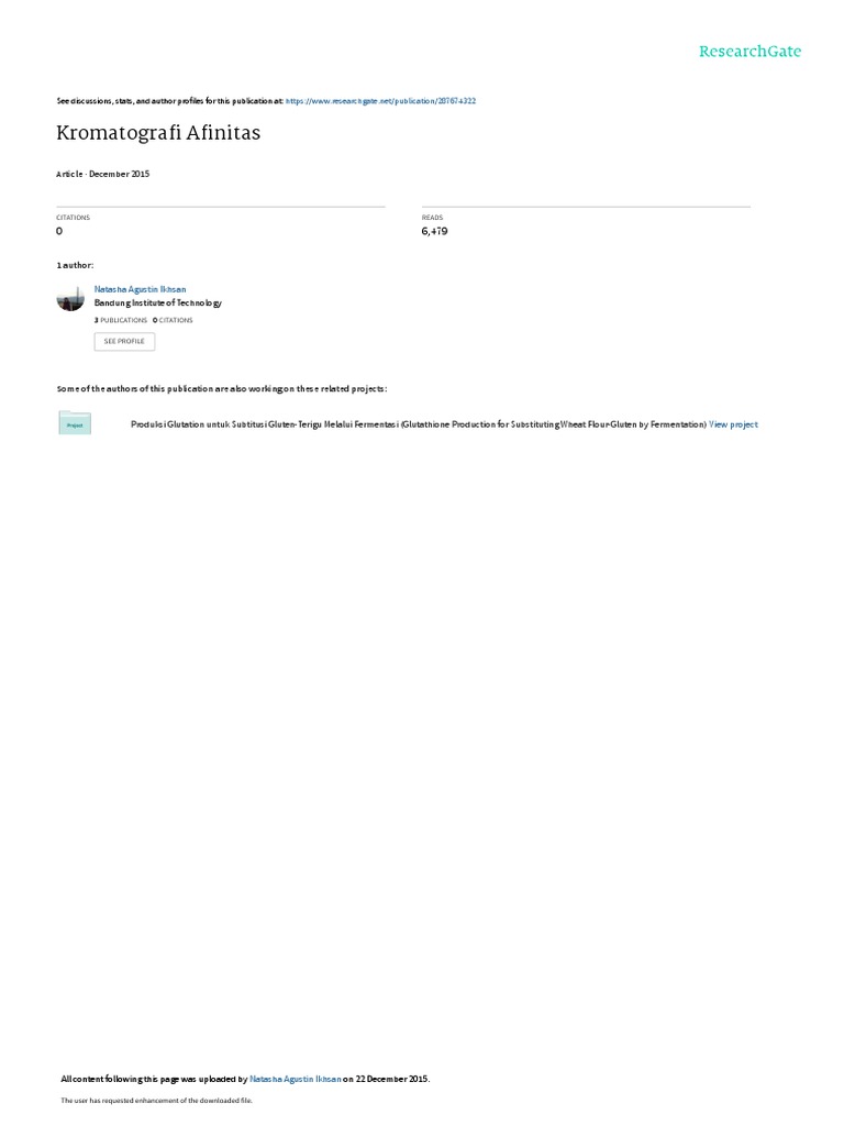 Kromatografi Afinitas | PDF