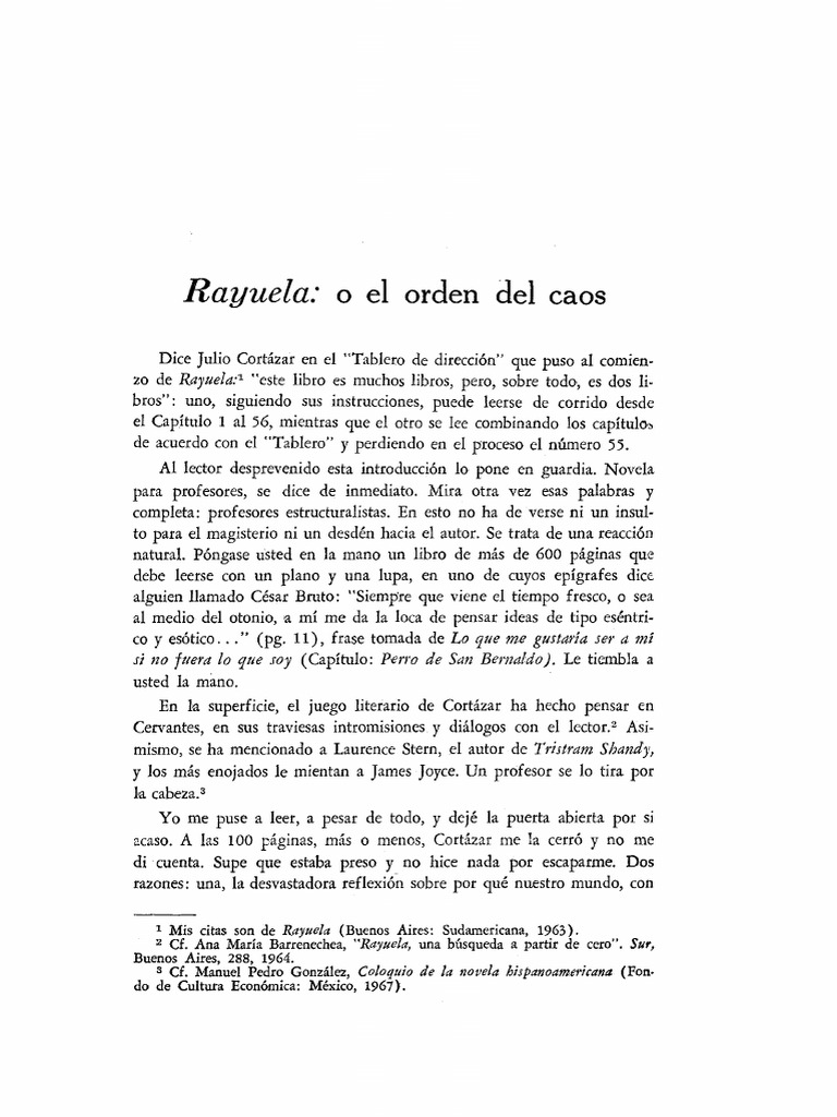 Análisis de Rayuela PDF | PDF | Novelas | Science