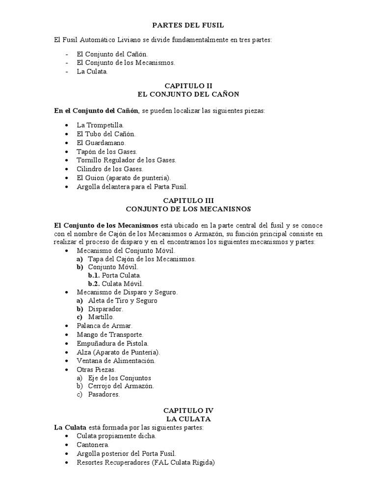 Partes Del Fusil | PDF