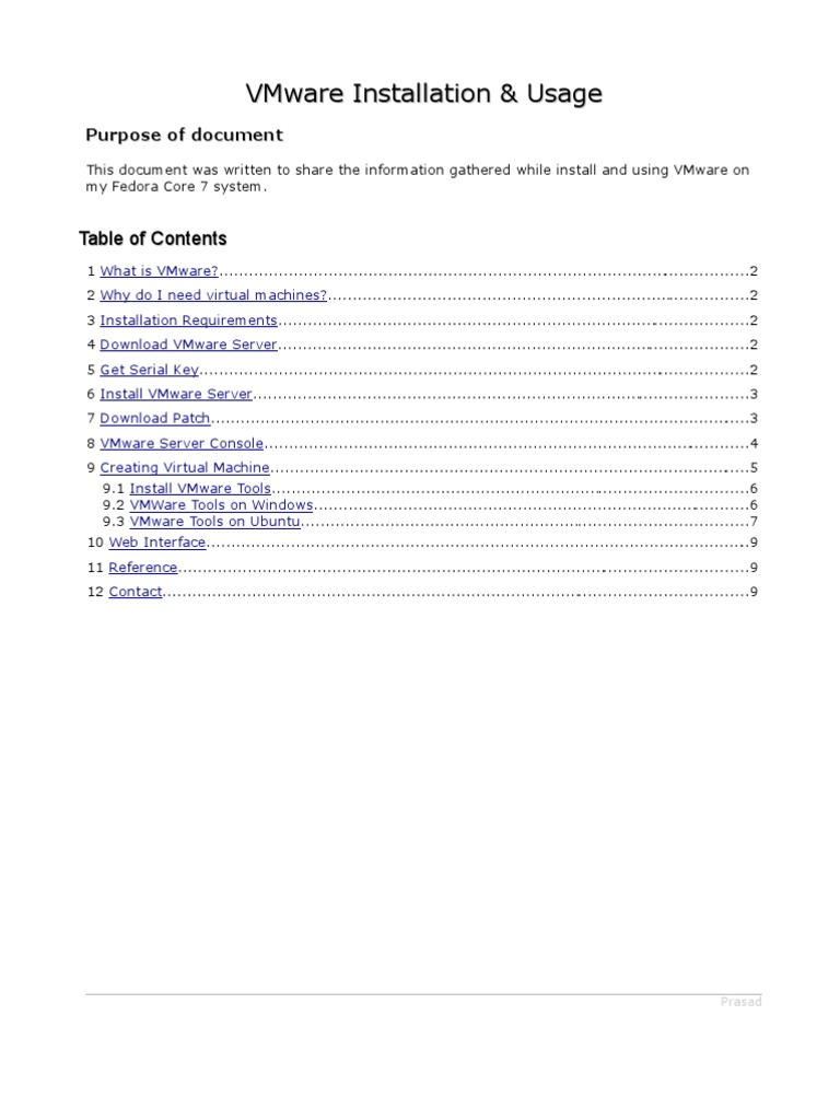 Vmware Install Usage | PDF | V Mware | Operating System