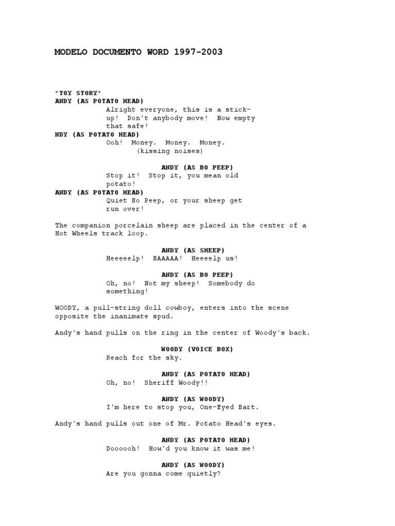 Toy Story 1 Script Excerpt | PDF | Nature