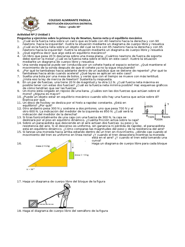 Actividad-2 - Unidad-1-Grado 10 | PDF | Las leyes del movimiento de ...