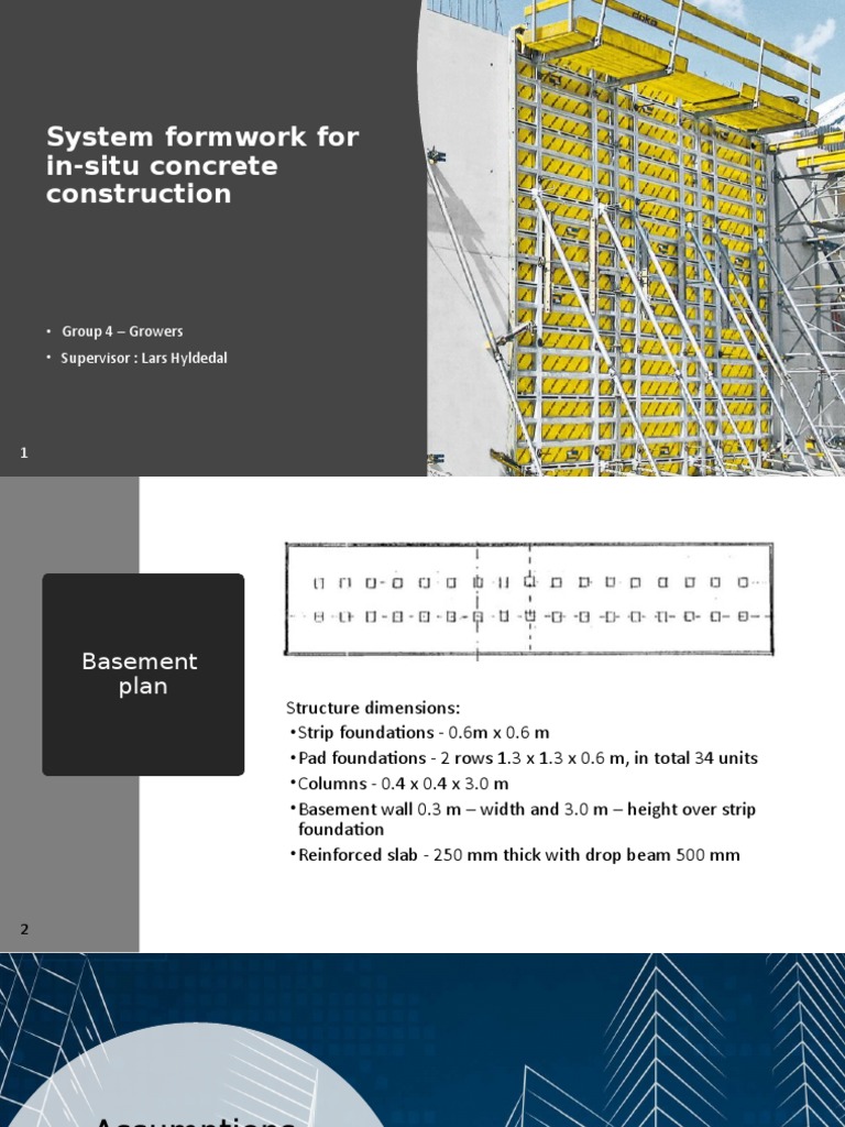 A detailed construction schedule and formwork plan for casting concrete ...