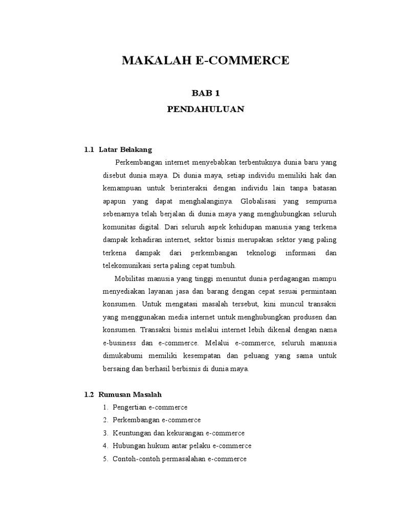 E Commerce | PDF | Bisnis | Pengelolaan Keuangan & Uang